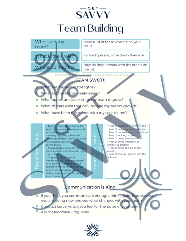 Team Building Worksheet - Get Savvy