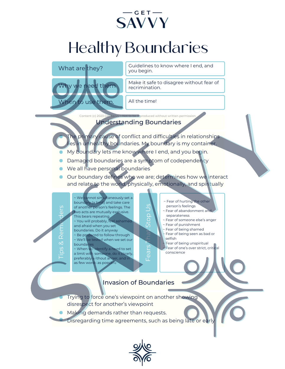 Healthy Boundaries Worksheet - Get Savvy
