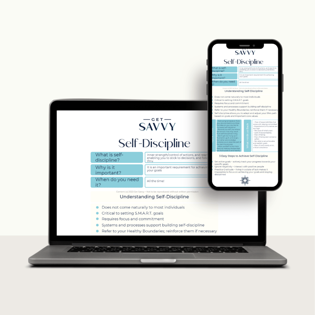 Self-Discipline Worksheet - Women's Business Resource Community